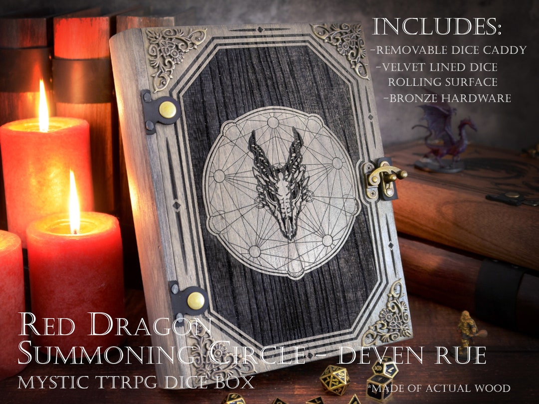 D&D Dice Box Deven Rue summoning Circle Mystic Engraved Dice Tome Dnd ...