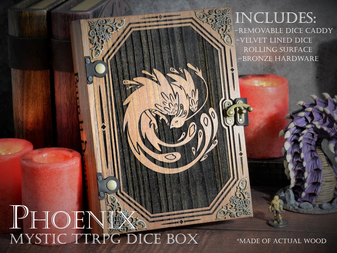 D&D Dice Box - "phoenix" Mystic Battle Box W/ Dice Tower | Dnd Dice ...
