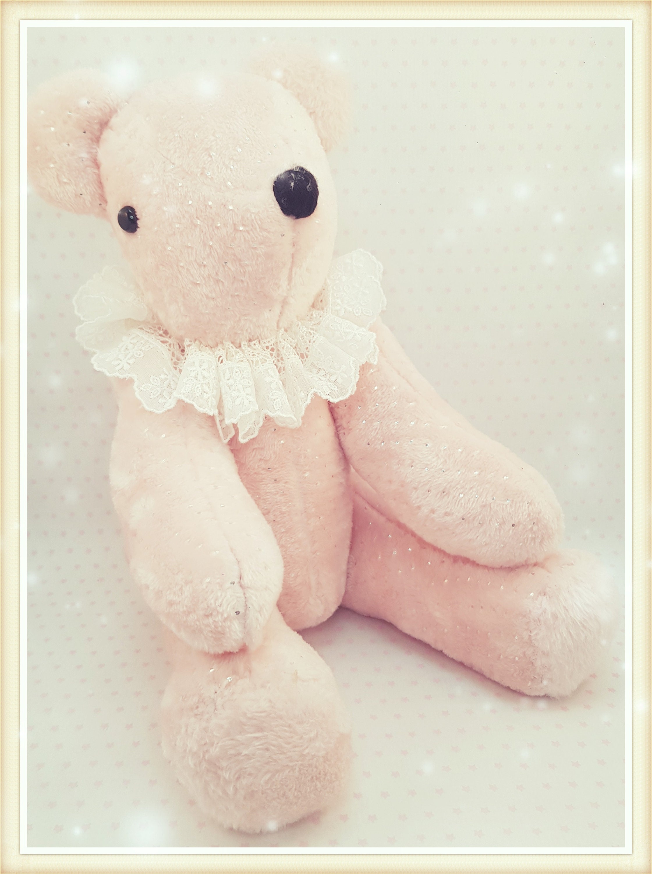 Decorative Glitter Pink Rose Teddy Bear Teddy Bear - Etsy UK