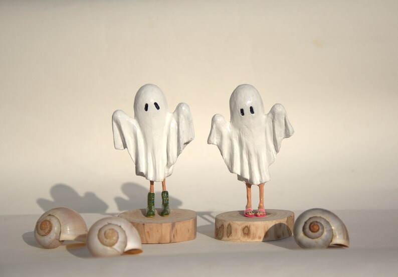 Cute and Haunted: Paper Mache Sweet Ghost Decor Gift for - Etsy
