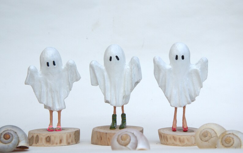 Unique Paper Mache Ghost Figurine With Stylish High Heels - Etsy