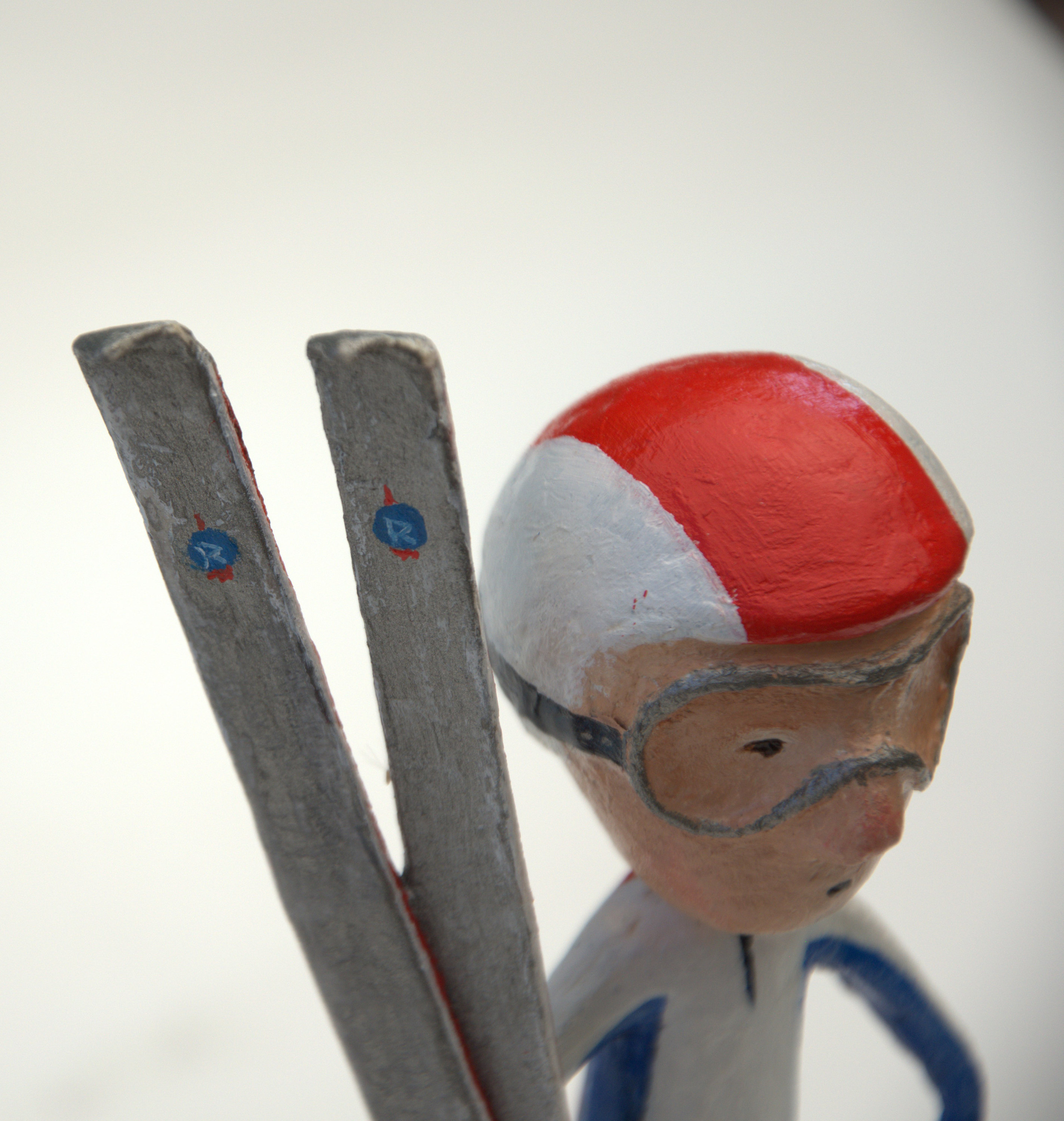 Skier Paper Mache Decor, Paperclay Winter Sports Gift, Ski Decoration ...