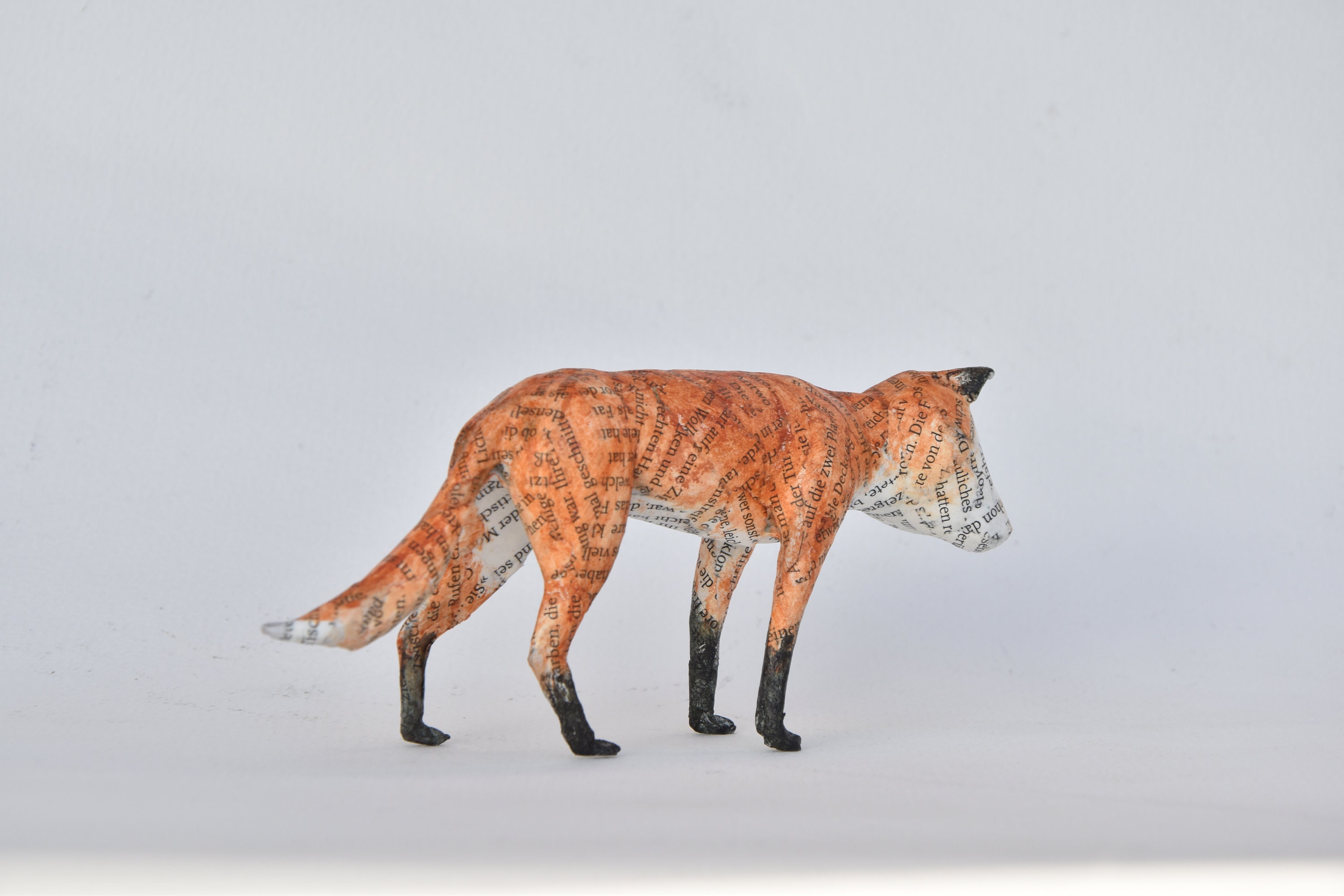 Handcrafted Paper Mache Red Fox Sculpture Lifelike Wildlife Art for ...