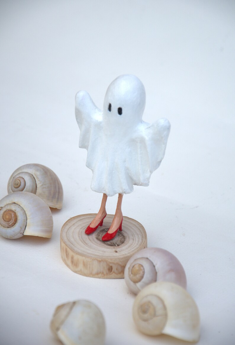Unique Paper Mache Ghost Figurine With Stylish High Heels - Etsy