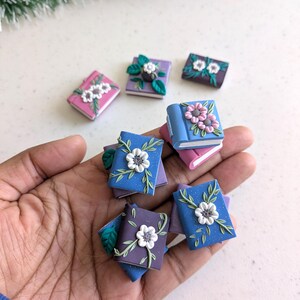 Floral Book, Desk Decor, Mini Book, Book Stack, Miniature Book, Knick ...