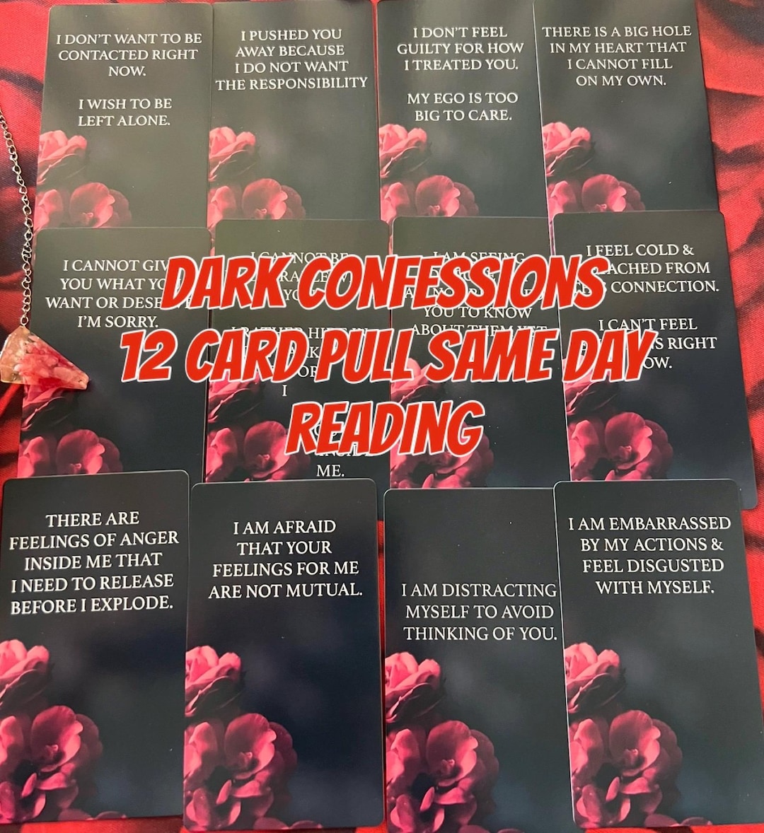 12 Same Day Dark Confessions Messages From Your Person (CARD PULL ONLY ...