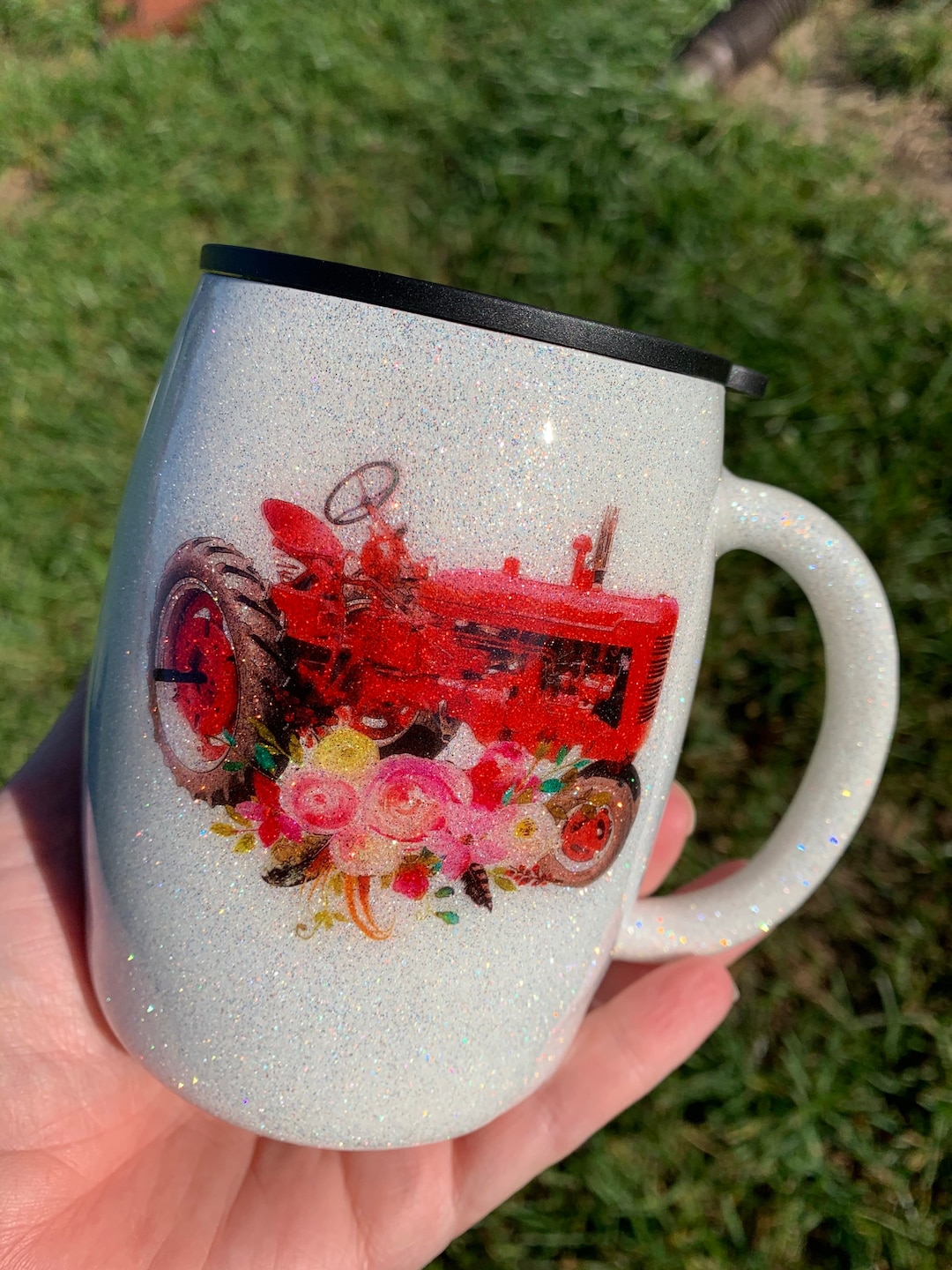 Red Tractor Case IH Farmall Insulated Glitter Coffee Mug Tumbler Cup ...