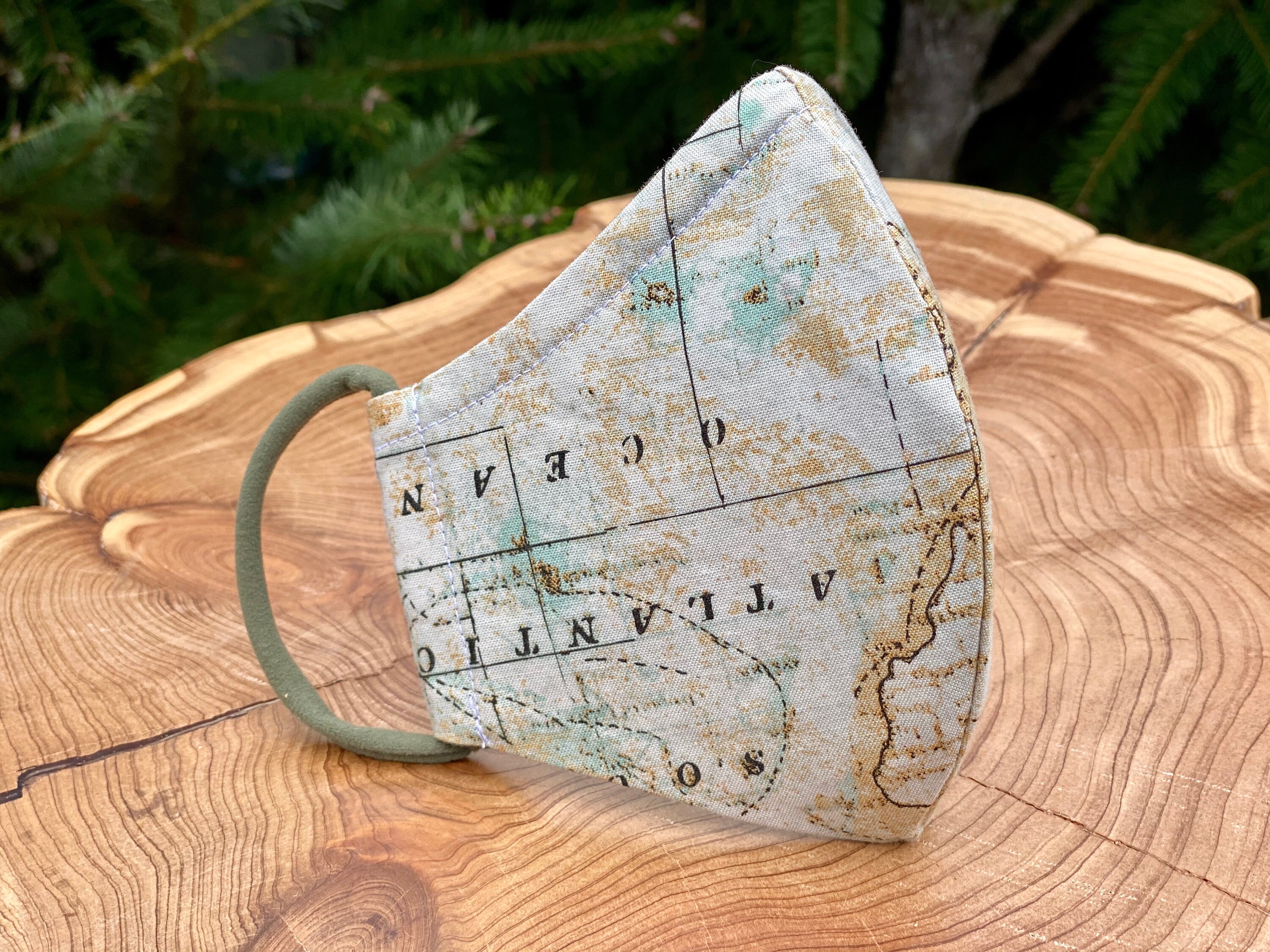 Map Face Mask Geography Topography Washable Reversible | Etsy