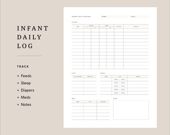 Newborn Care Log Printable Infant Baby Feeding PDF Tracker - Etsy