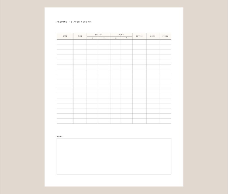 Newborn Log Baby Care Chart Baby Care Log Infant Daily Log Baby Feeding ...