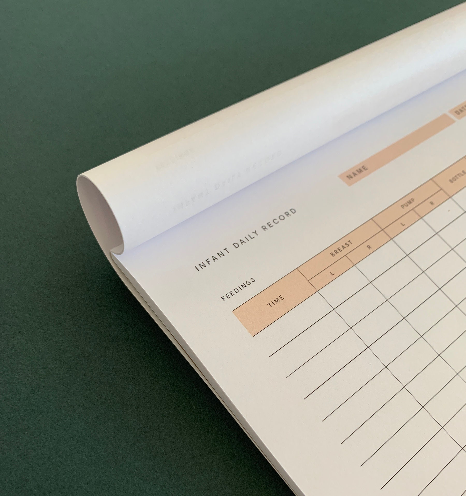 Printed Infant Daily Log Notepad Newborn Feeding Diaper Notepad Newborn ...