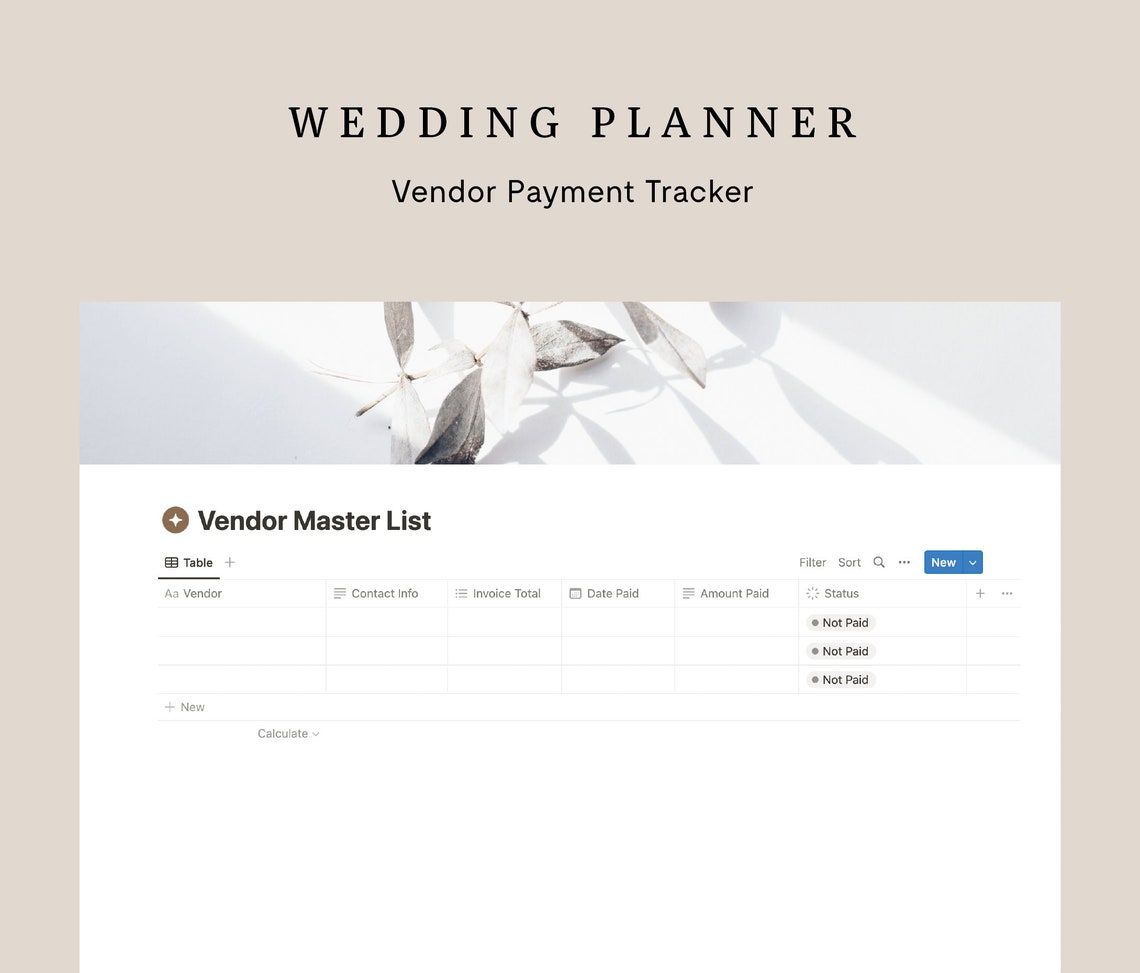 Aesthetic Notion Template Wedding Planner Notionplanner Wedding ...