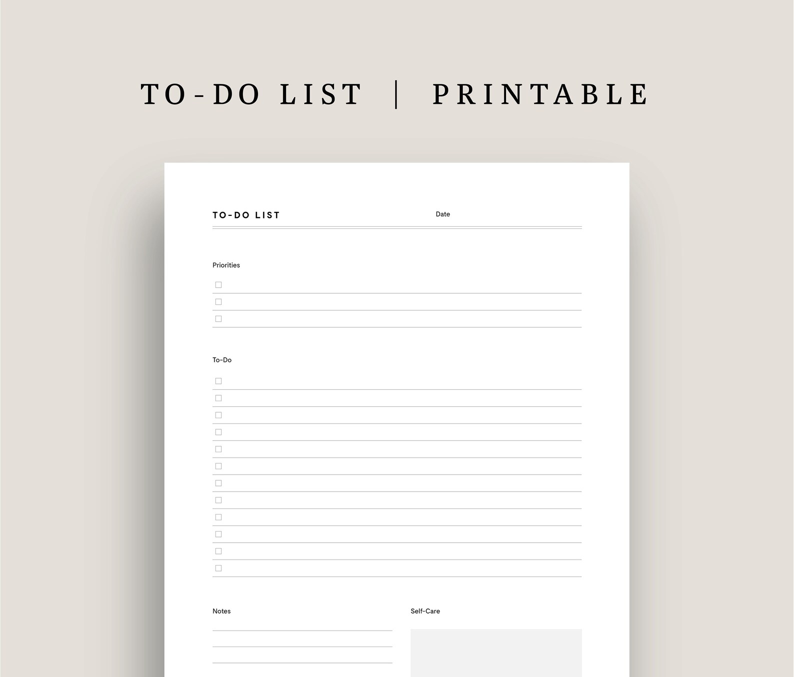Minimalist to Do List Printable Minimal List Daily Goal Template to Do ...