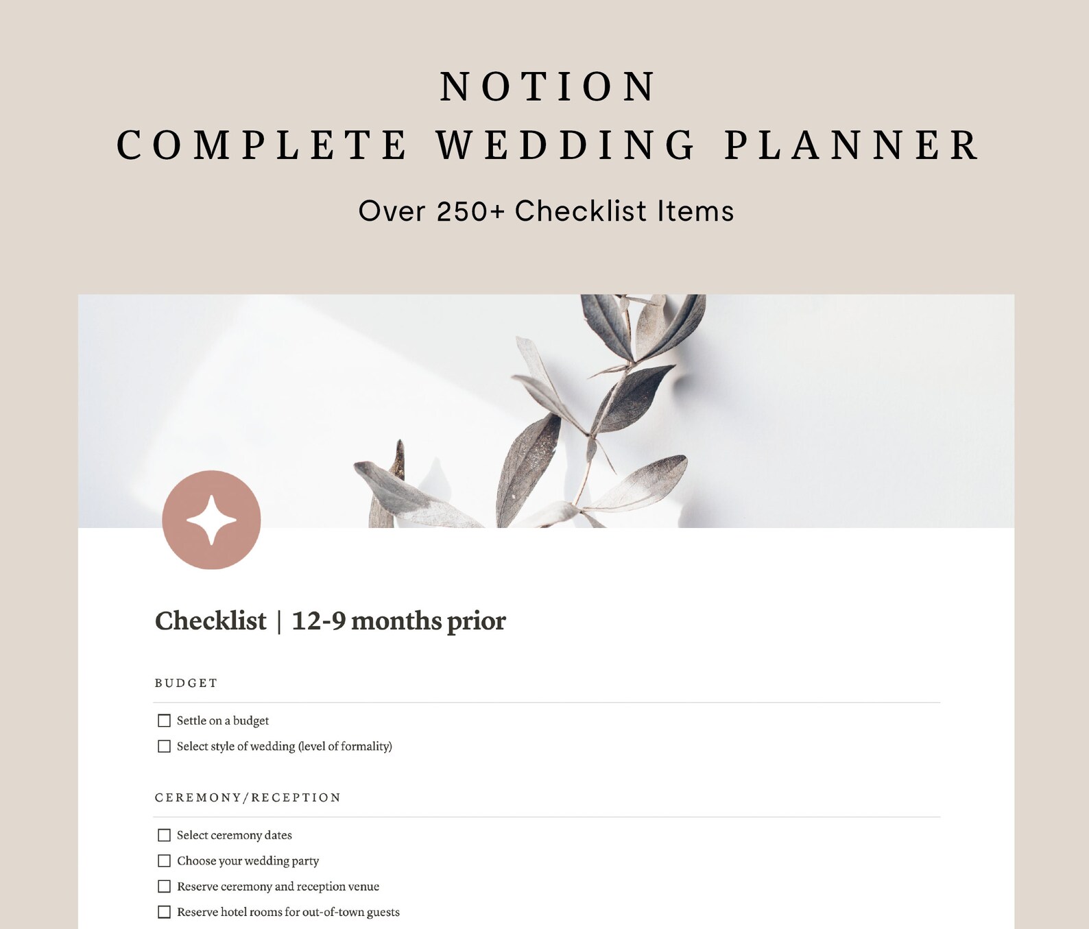 Aesthetic Notion Template Wedding Planner Notionplanner Wedding ...
