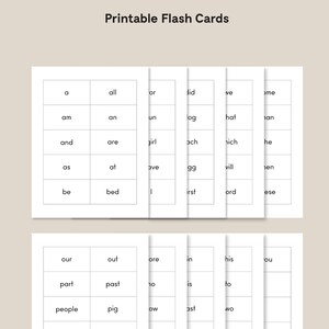 100 Sight Word Cards Practice Printable Sight Word Minimal Homeschool ...