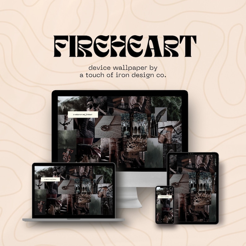 Fireheart TOG Wallpaper | SJM Throne of Glass Dark Academia Desktop ...