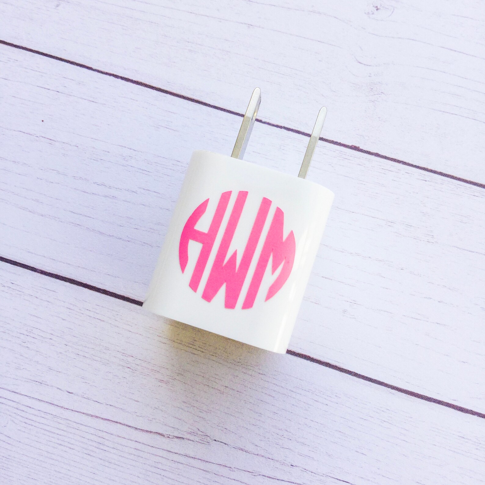 Monogram Phone Charger Label Monogram Phone Charger Decal | Etsy