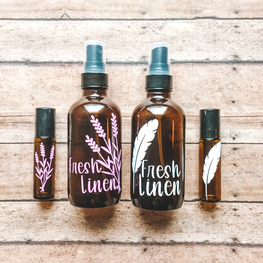 Linen Spray Bottle Label, Essential Oil Labels , Custom Spray Bottle ...