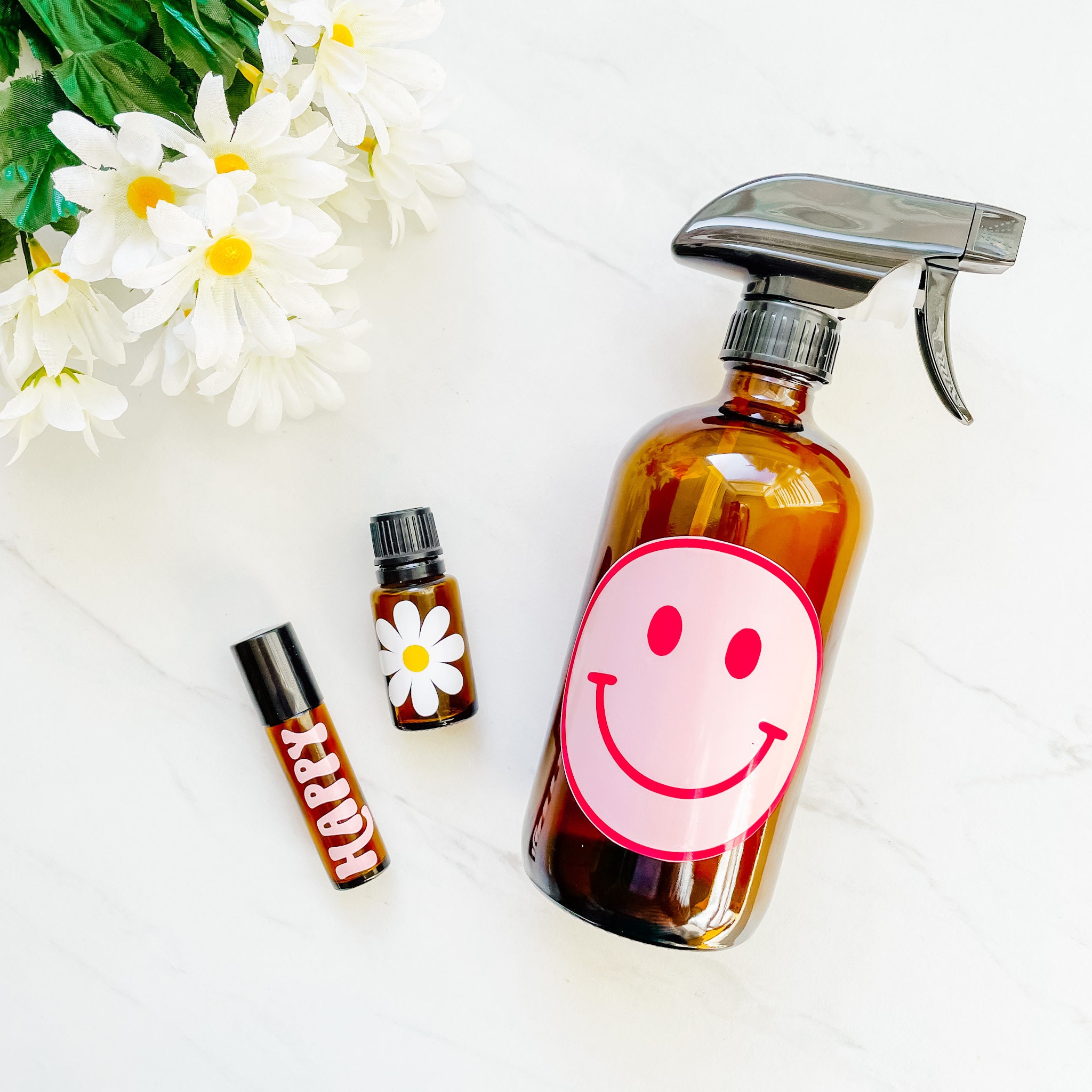Pack of Smiley Face Daisy Stickers - Etsy