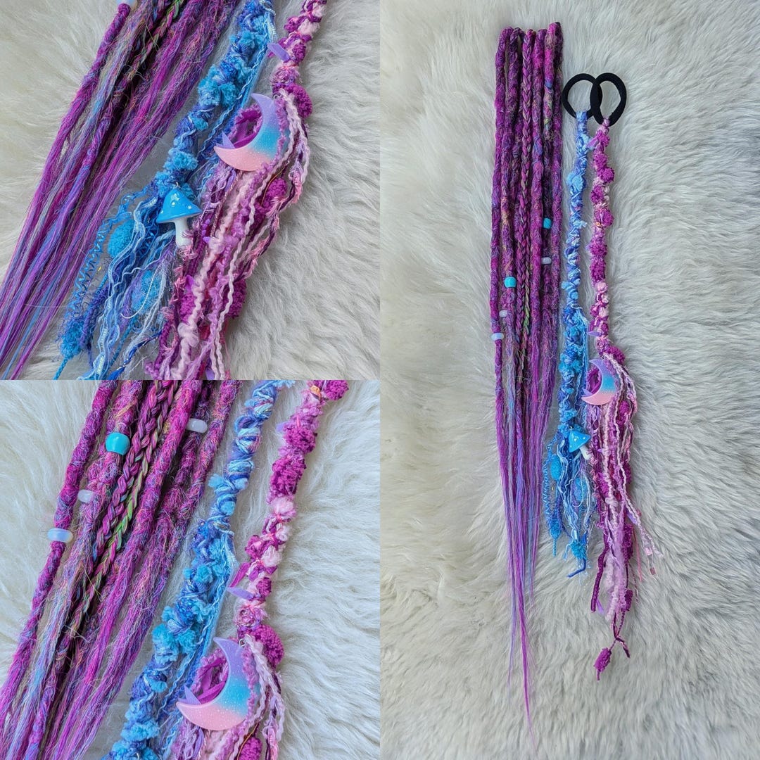Accent Set of 5 DE Dreads/ Braid and 2 Wraps Synthetic Dreads and Wraps ...