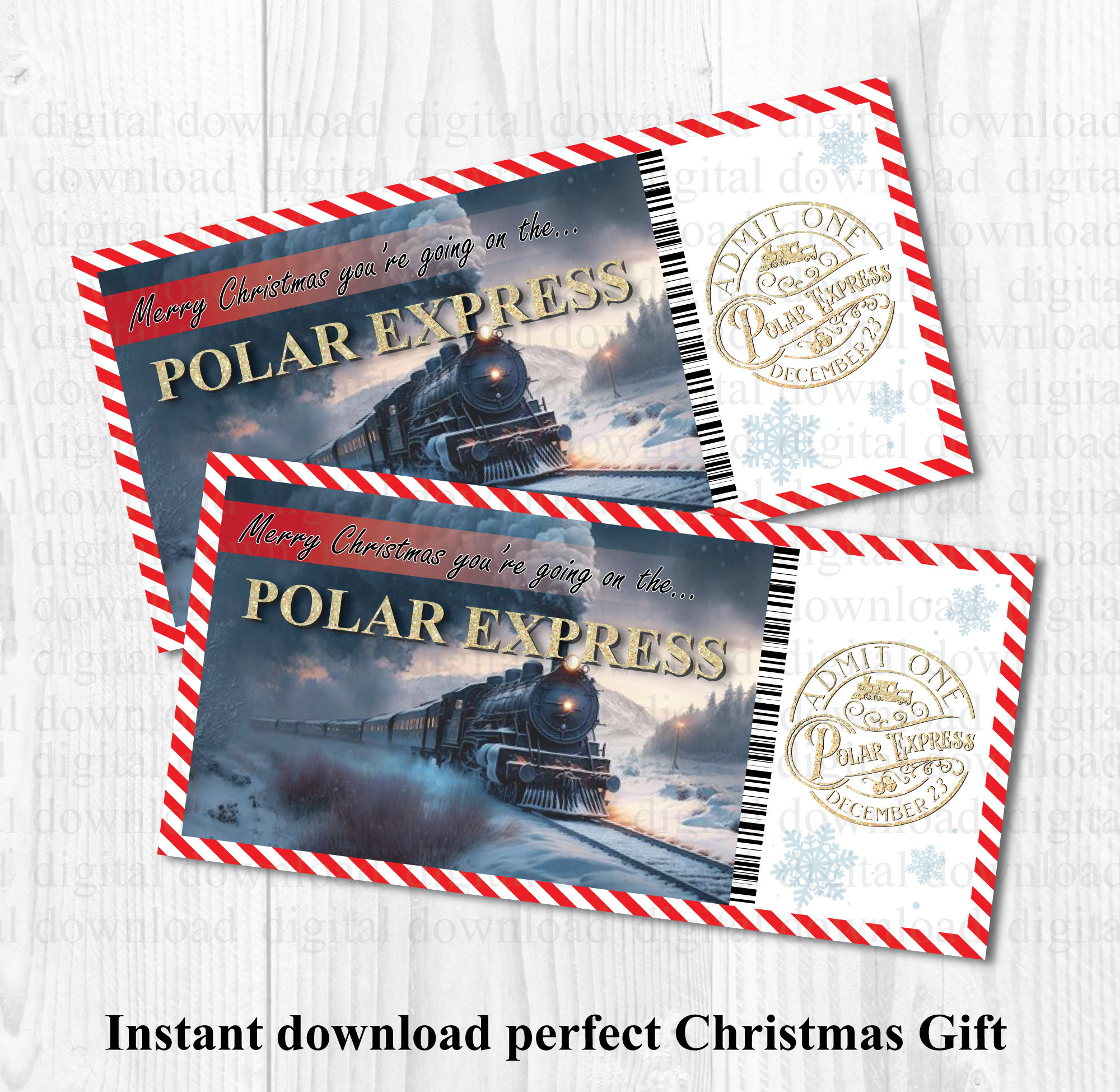 Polar Express Polar Express Ticket Train Ticket Digital Download ...