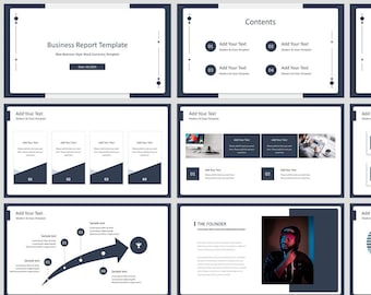 Modern Clean Business Work Summary Powerpoint Template - Etsy