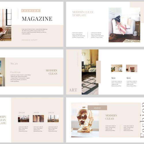 Pink Simple Magazine Style Powerpoint Template - Etsy