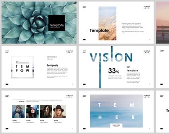Simple Magazine Style PowerPoint Template | Etsy