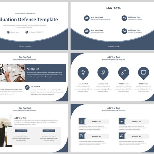 Minimal Clean Graduation Defense Powerpoint Template - Etsy