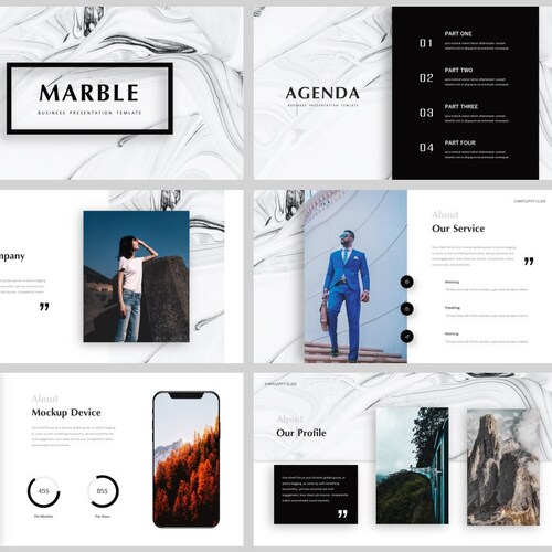 Minimal Magazine Style Powerpoint Template - Etsy