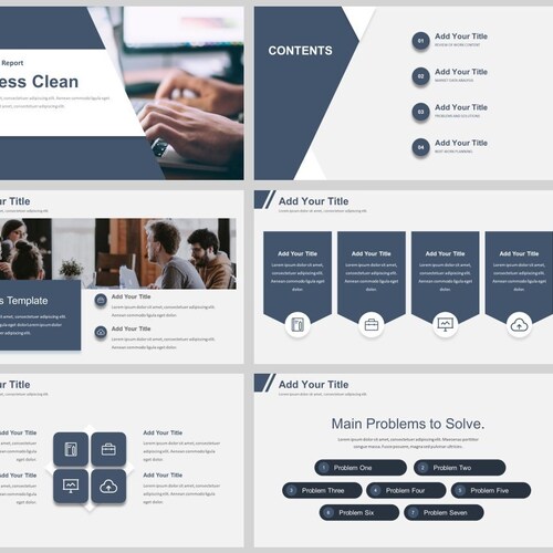 Minimal Blue Business Powerpoint Template - Etsy