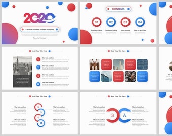 Creative Gradient Business Report Powerpoint Template | Etsy