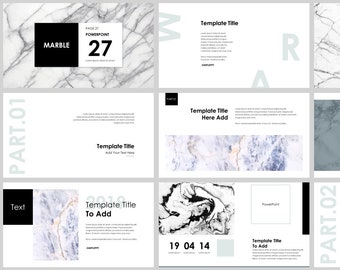 Powerpoint Blue Marble Template - Etsy