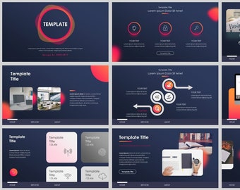 Creative Gradient Business Report Powerpoint Template | Etsy