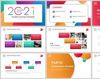 Creative Gradient Business Report Powerpoint Template | Etsy