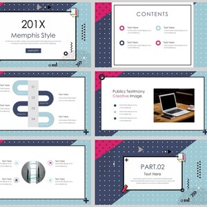 Memphis Style Minimal Powerpoint Template - Etsy