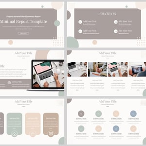 Minimal Modern Clean Report Powerpoint Template - Etsy