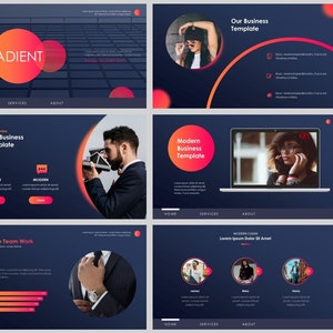 Creative Gradient Business Report Powerpoint Template - Etsy
