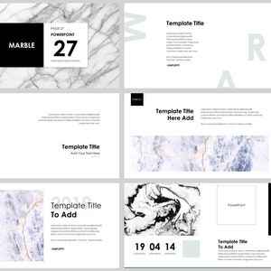 Marble Simple Magazine Style Powerpoint Template - Etsy