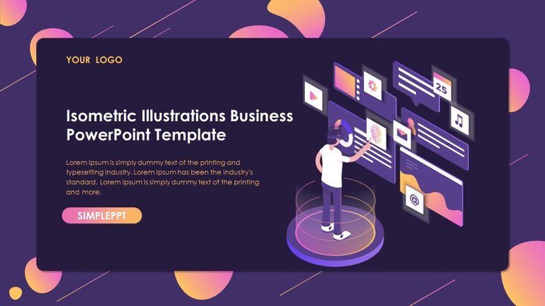 Creative Isometric Illustrations Business Report Powerpoint Template - Etsy
