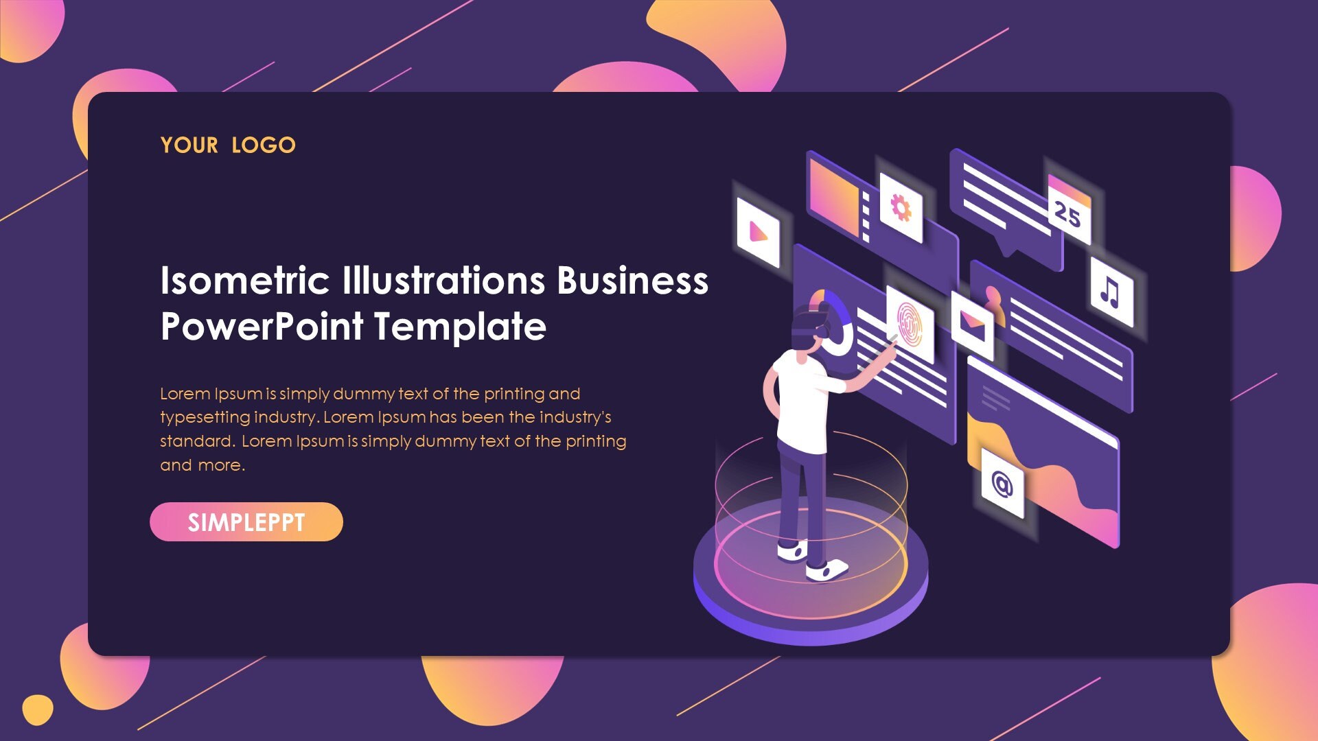 Creative Isometric Illustrations Business Report Powerpoint Template - Etsy