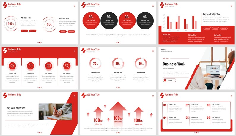 Minimal Work Summary Powerpoint Template - Etsy