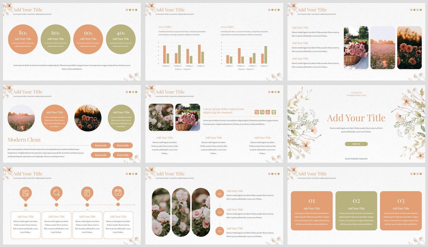 Minimal Clean Report Powerpoint Template - Etsy