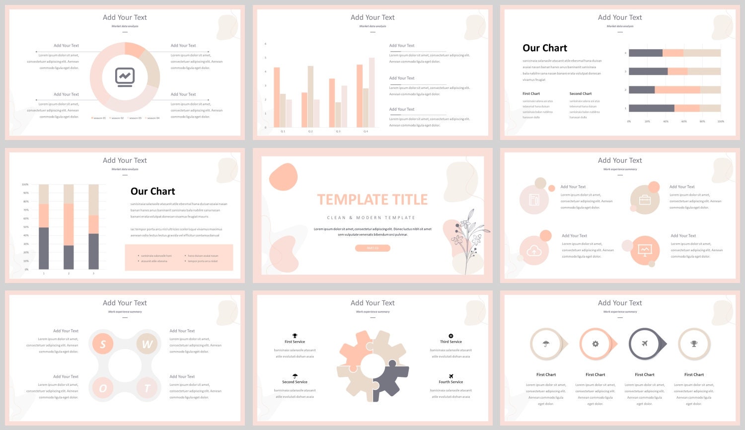 Minimal Clean Report Powerpoint Template - Etsy