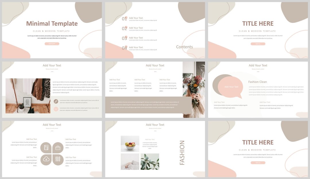 Minimal Modern Clean Style Powerpoint Template - Etsy