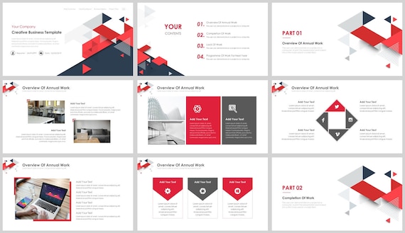 Red Minimal Business Template | Etsy