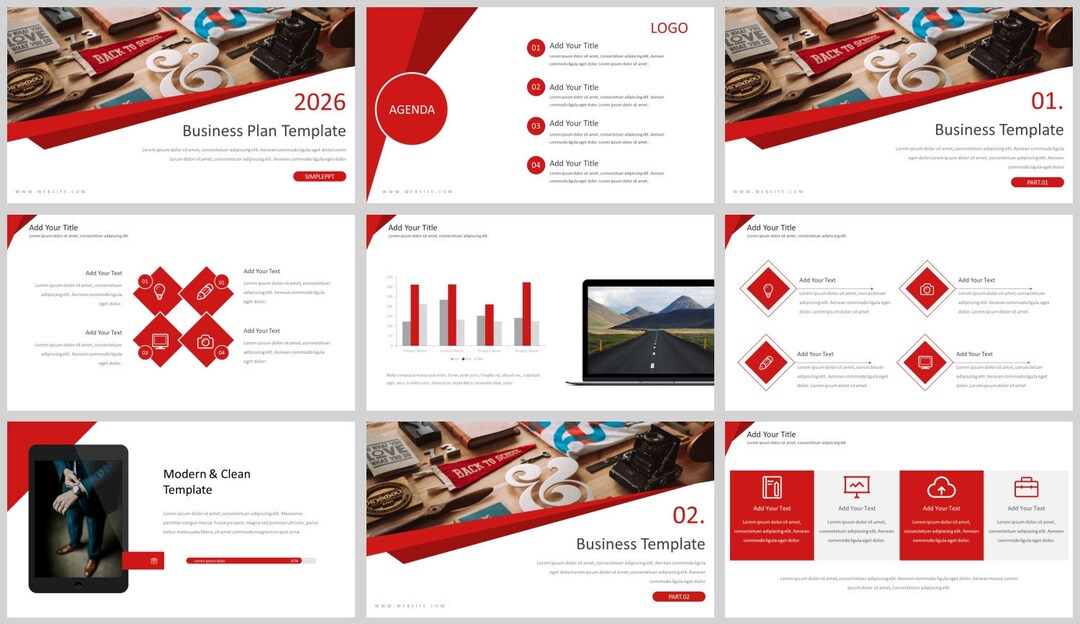 Red Minimal Business Template - Etsy