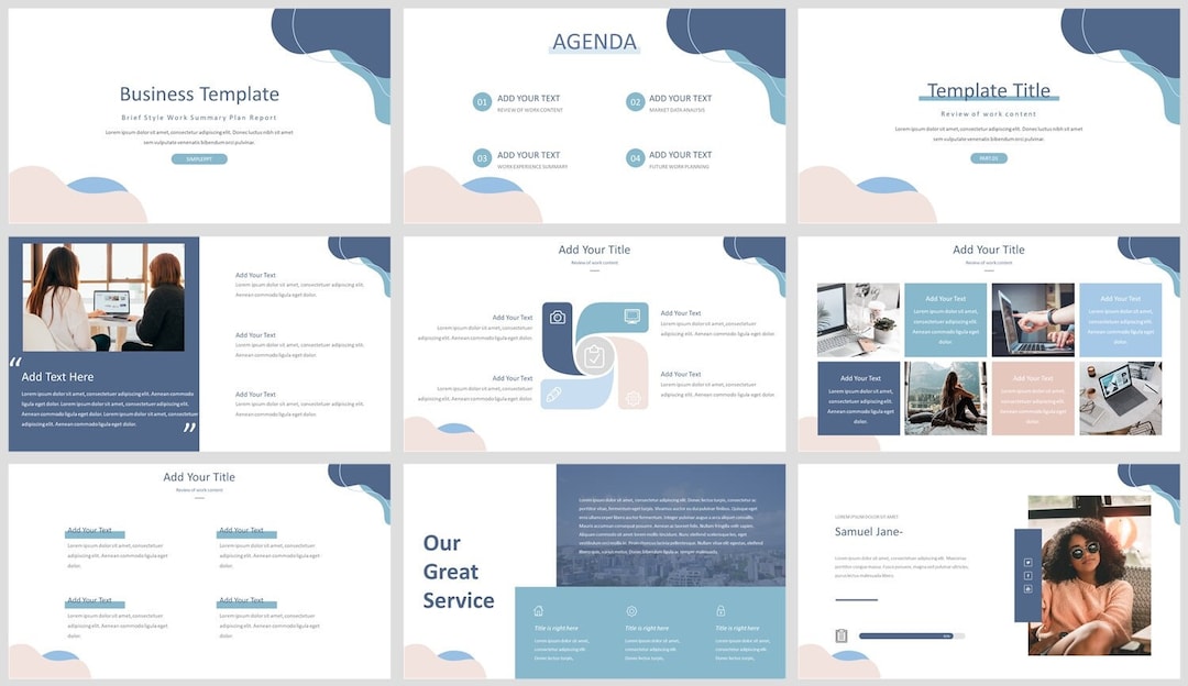 Minimal Work Summary Powerpoint Template - Etsy