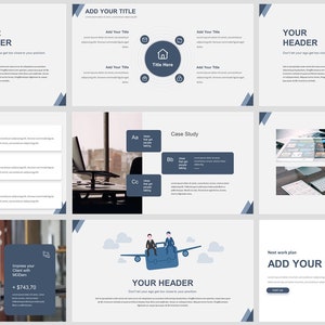 Minimal Blue Business Powerpoint Template - Etsy