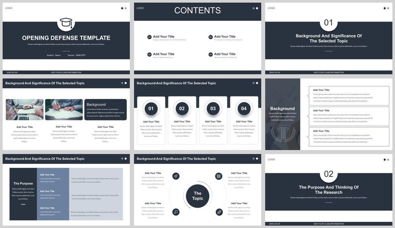 Minimal Clean Graduation Defense Powerpoint Template - Etsy